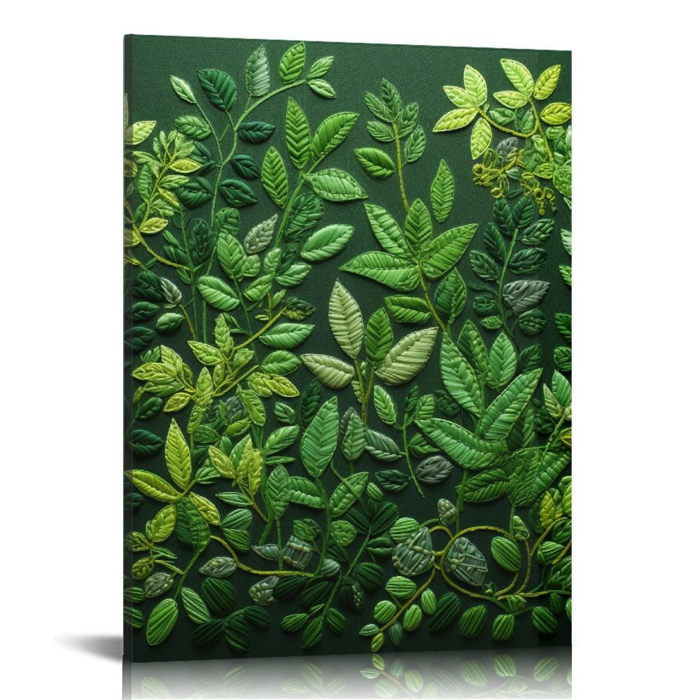 JEUXUS Canvas Wall Art - Big Marijuana Leaf Close Up with Texture ...