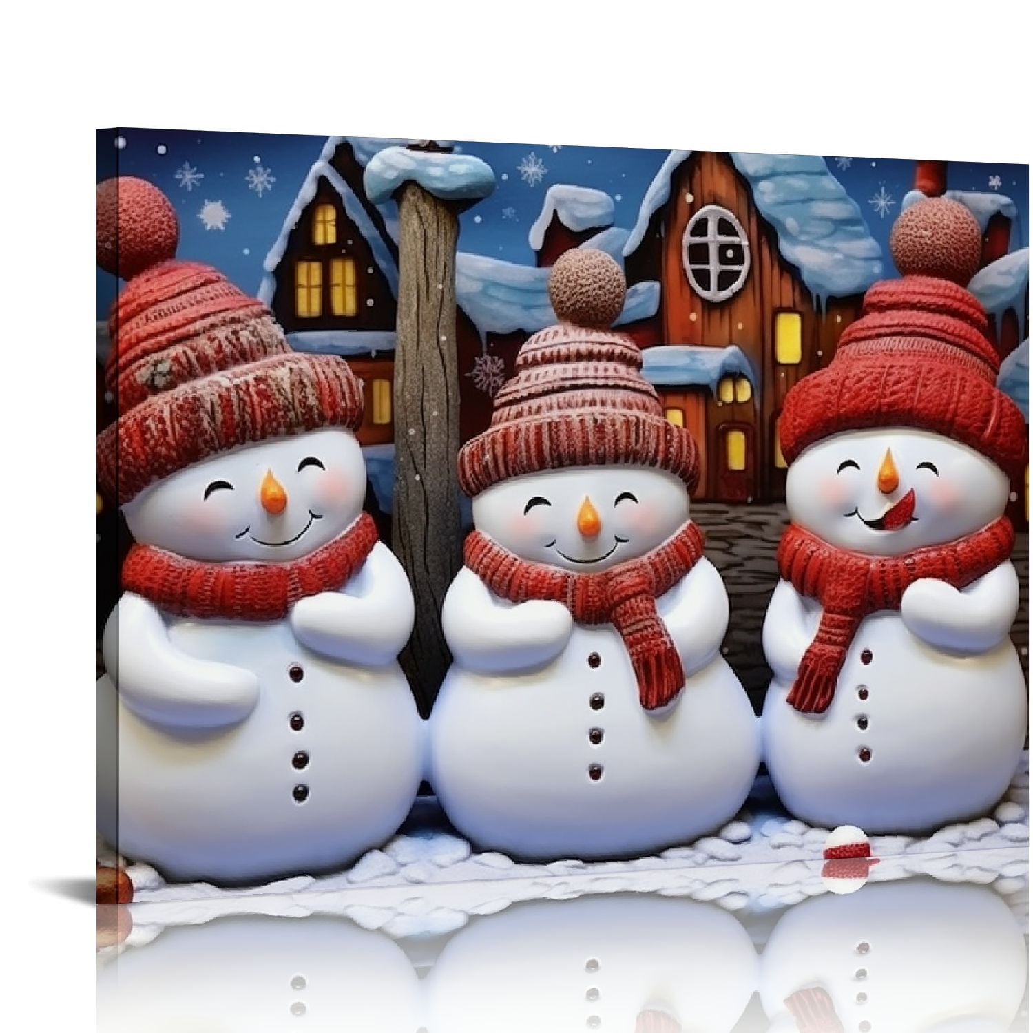 Nawypu - Canvas Wall Art Christmas Snowman Pictures Home Wall ...