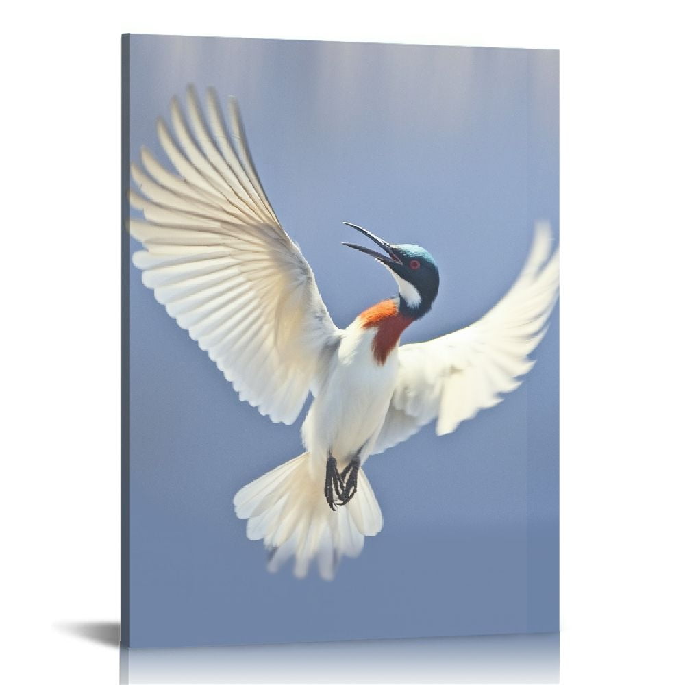 Nawypu Canvas Wall Art Dancing Red-crowned Crane Wall Decor for Bedroom ...