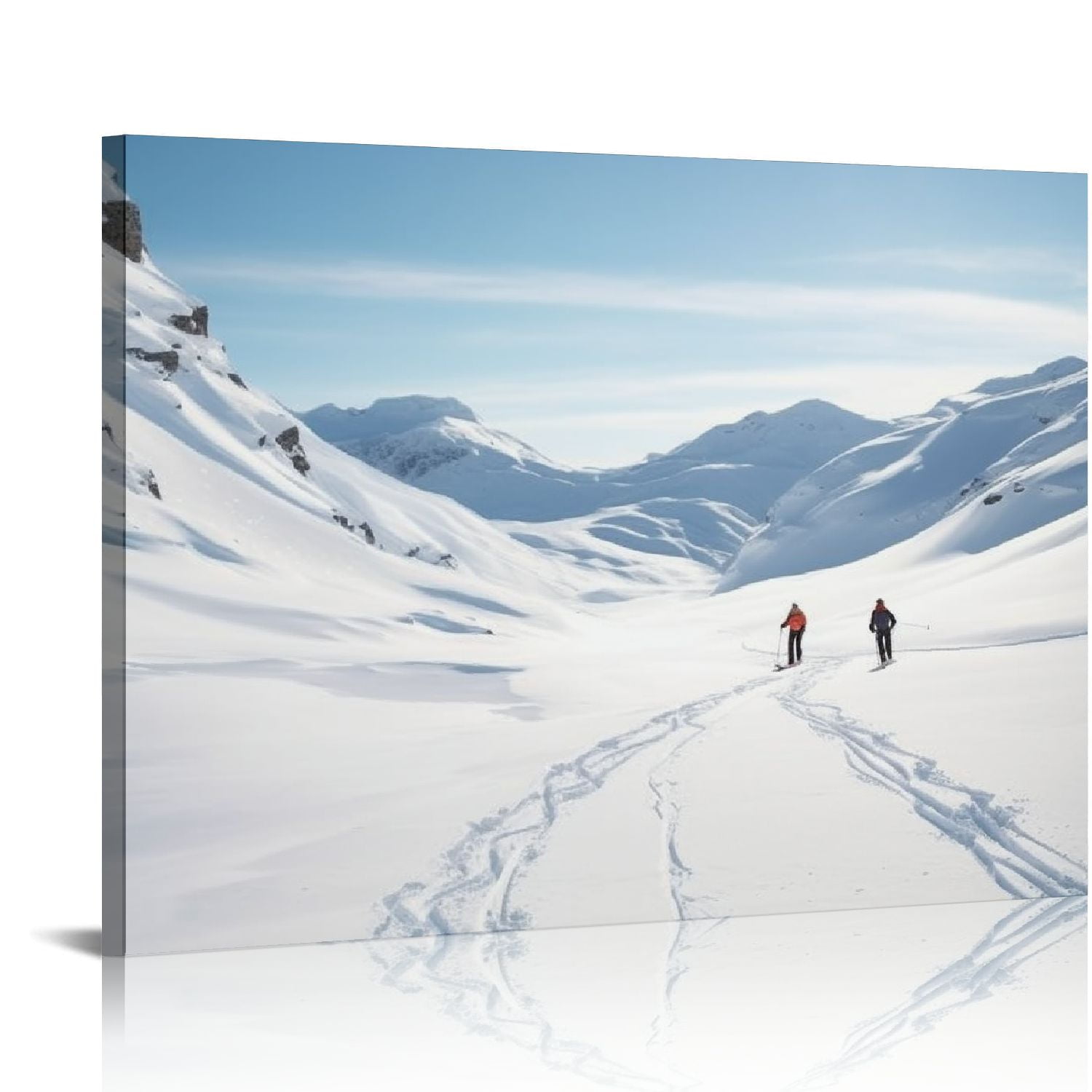 Nawypu Canvas Wall Art Decor Backcountry skiers in Jotunheimen National ...