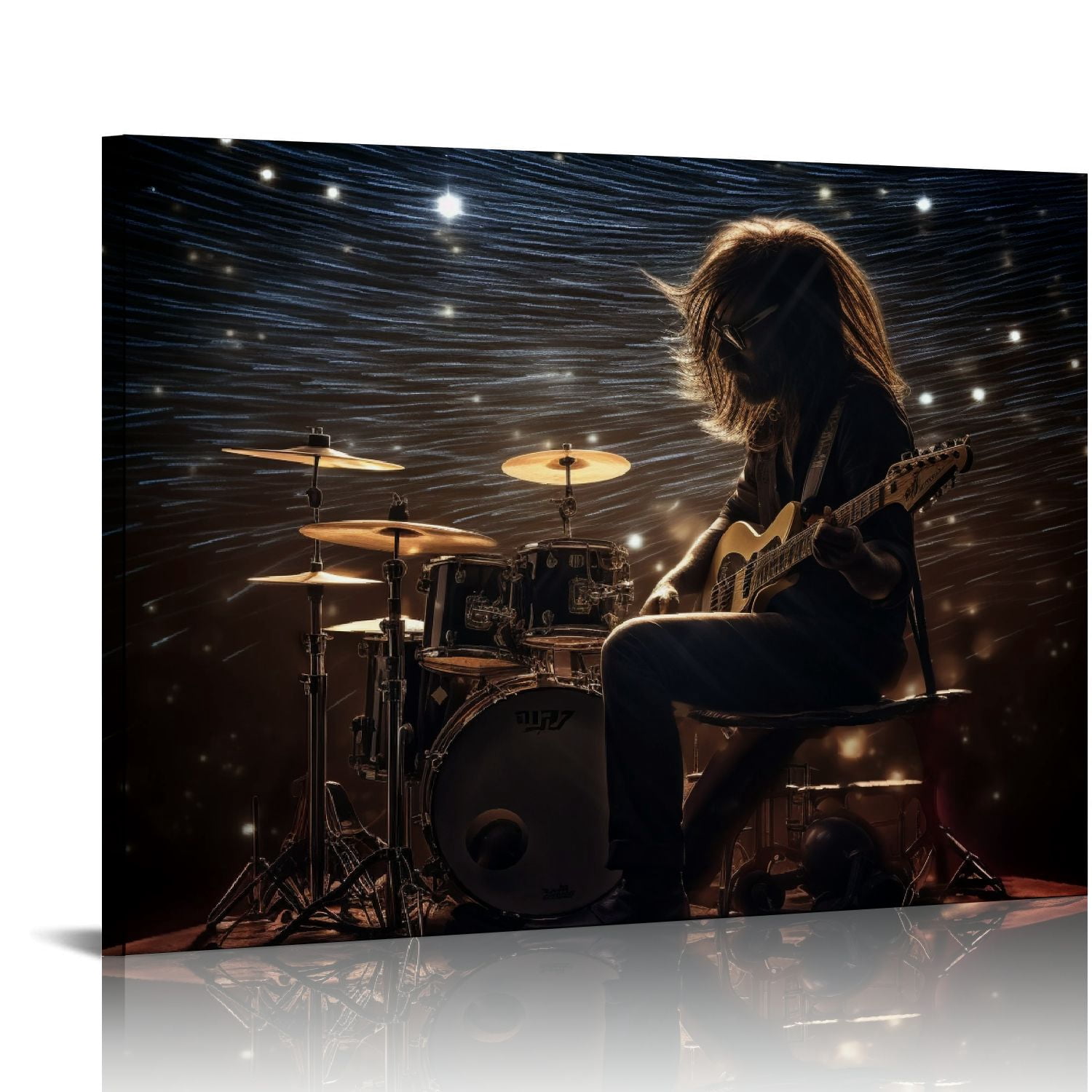 Nawypu Canvas Wall Art Decor Meteor Night Sky View Artwork Canvas ...