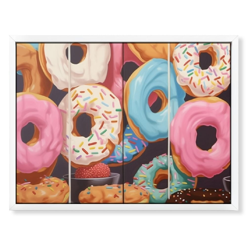 Nawypu Canvas Wall Art Glazed Donuts Seamless Wall Art Canvas Prints ...