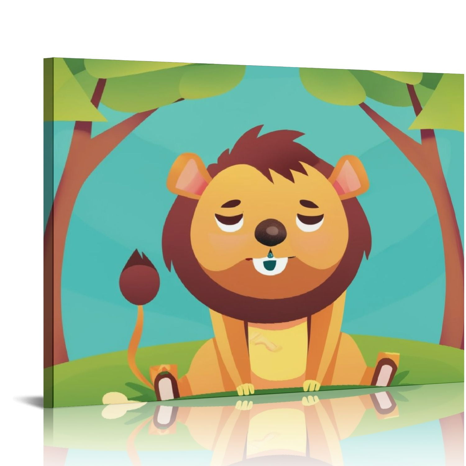 Nawypu Canvas Wall Art Happy Groundhog Day Spring Cartoon Animal Framed ...