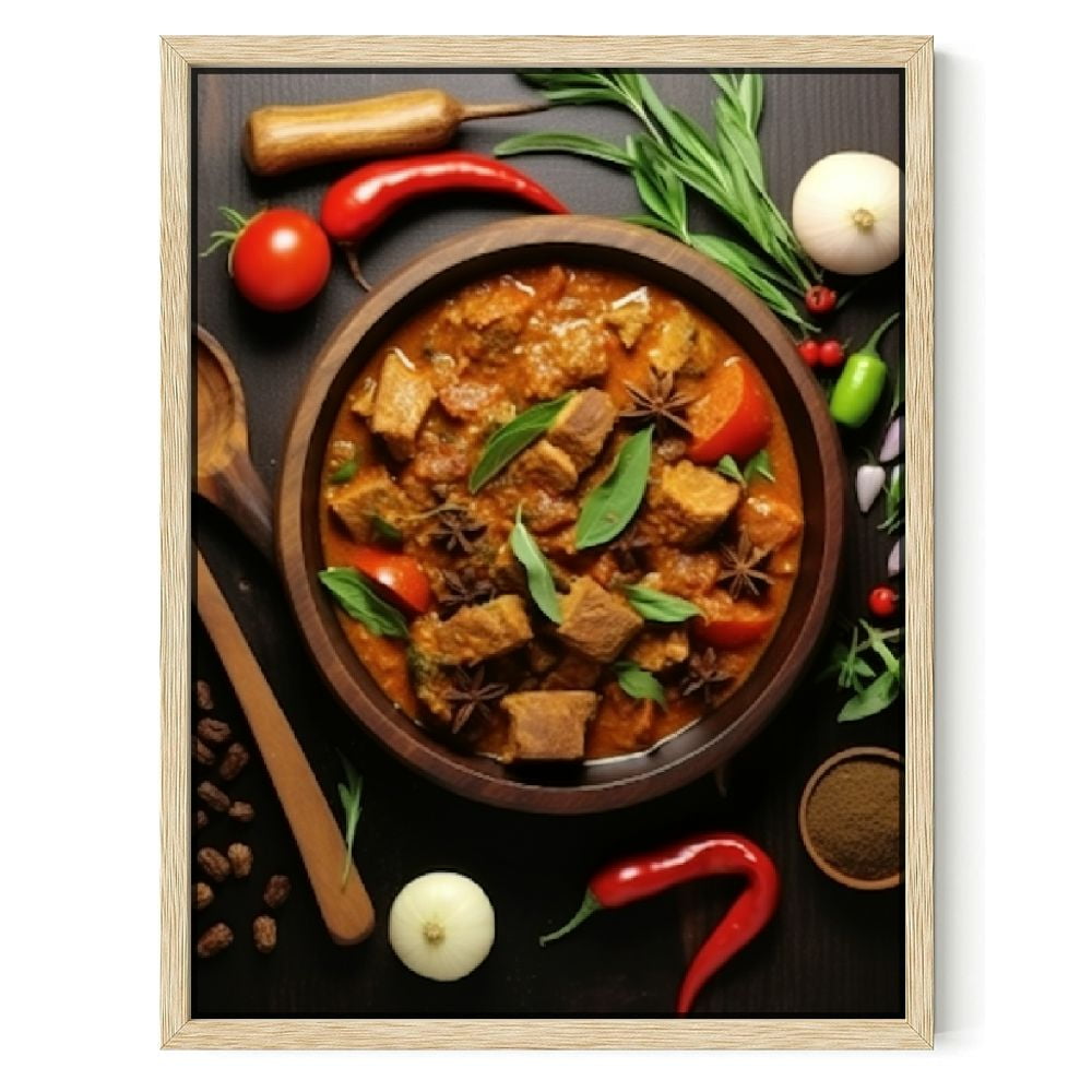 Nawypu Canvas Wall Art Indian foods mutton curry roast Paintings for ...