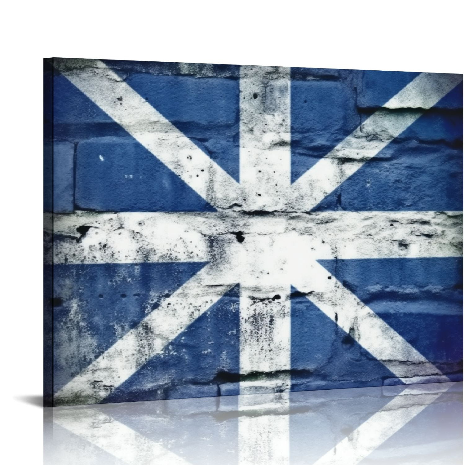 Nawypu Canvas Wall Art Painting Blue Scottish Scotland Flag Painted on ...