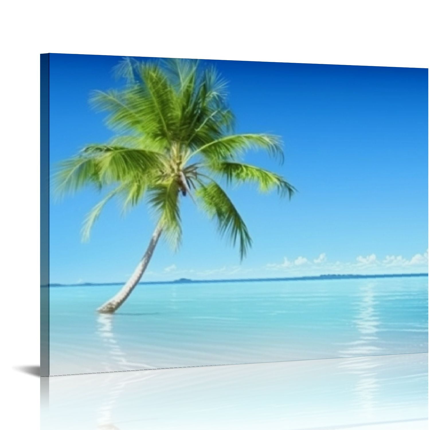 Nawypu Canvas Wall Art Palm Tree Summer Ocean Waves Coconut Tree Canvas ...