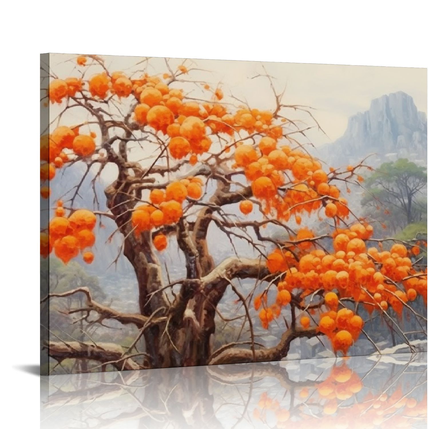 Nawypu Canvas Wall Art Persimmon Tree Poster Canvas Painting Posters ...