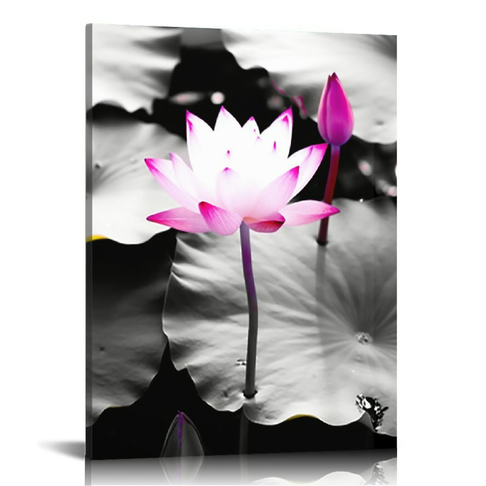 Nawypu Canvas Wall Art Pink Lotus Flower Picture Canvas Prints Modern ...