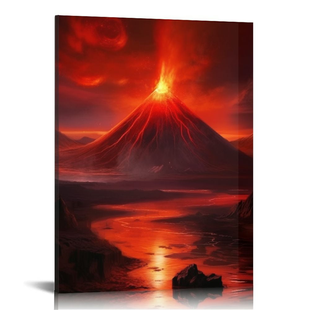 Nawypu Canvas Wall Art Poster Landscape Poster Volcano Poster Volcanic ...
