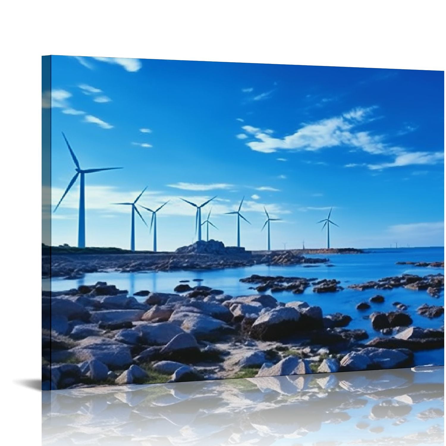 Nawypu Canvas Wall Art Prints Wind power generation Artwork Stretched ...