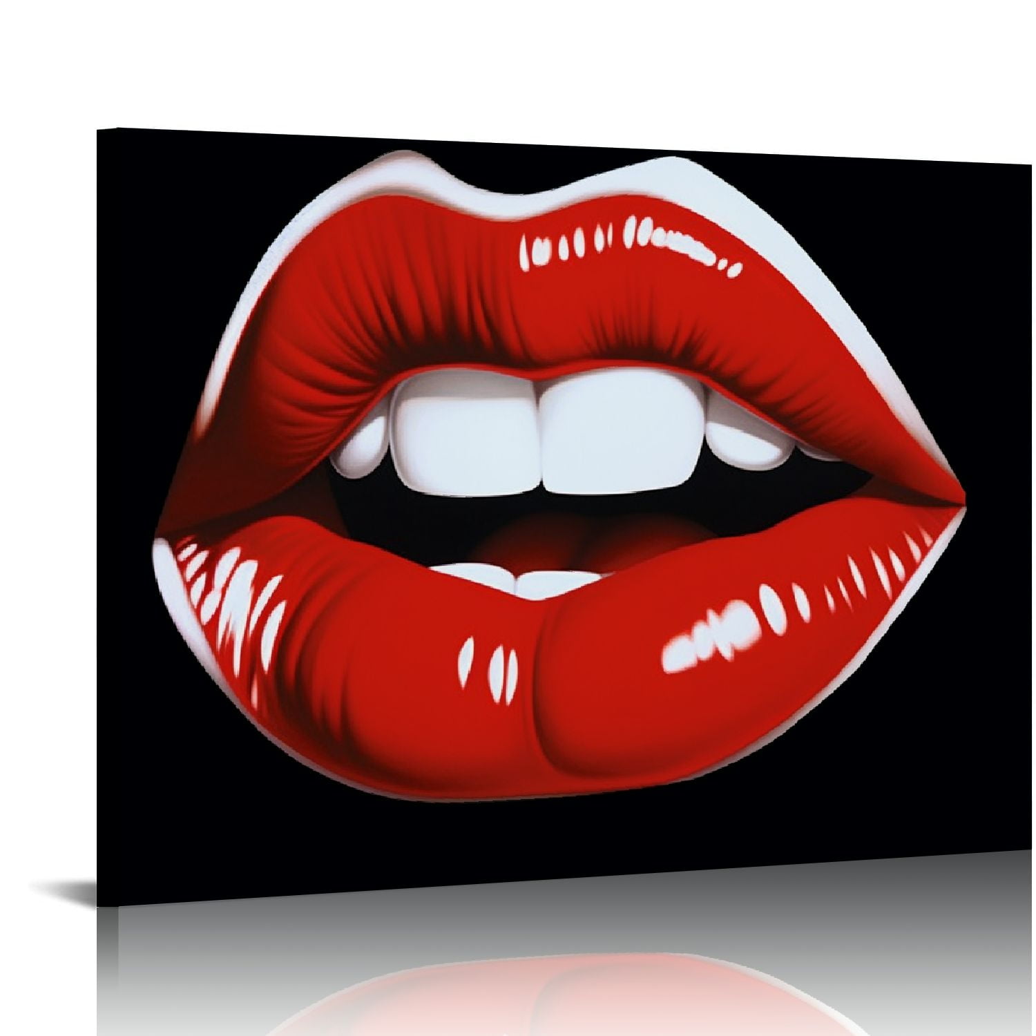 Nawypu Canvas Wall Art - Red Lips Pictures - Modern Gallery Canvas ...