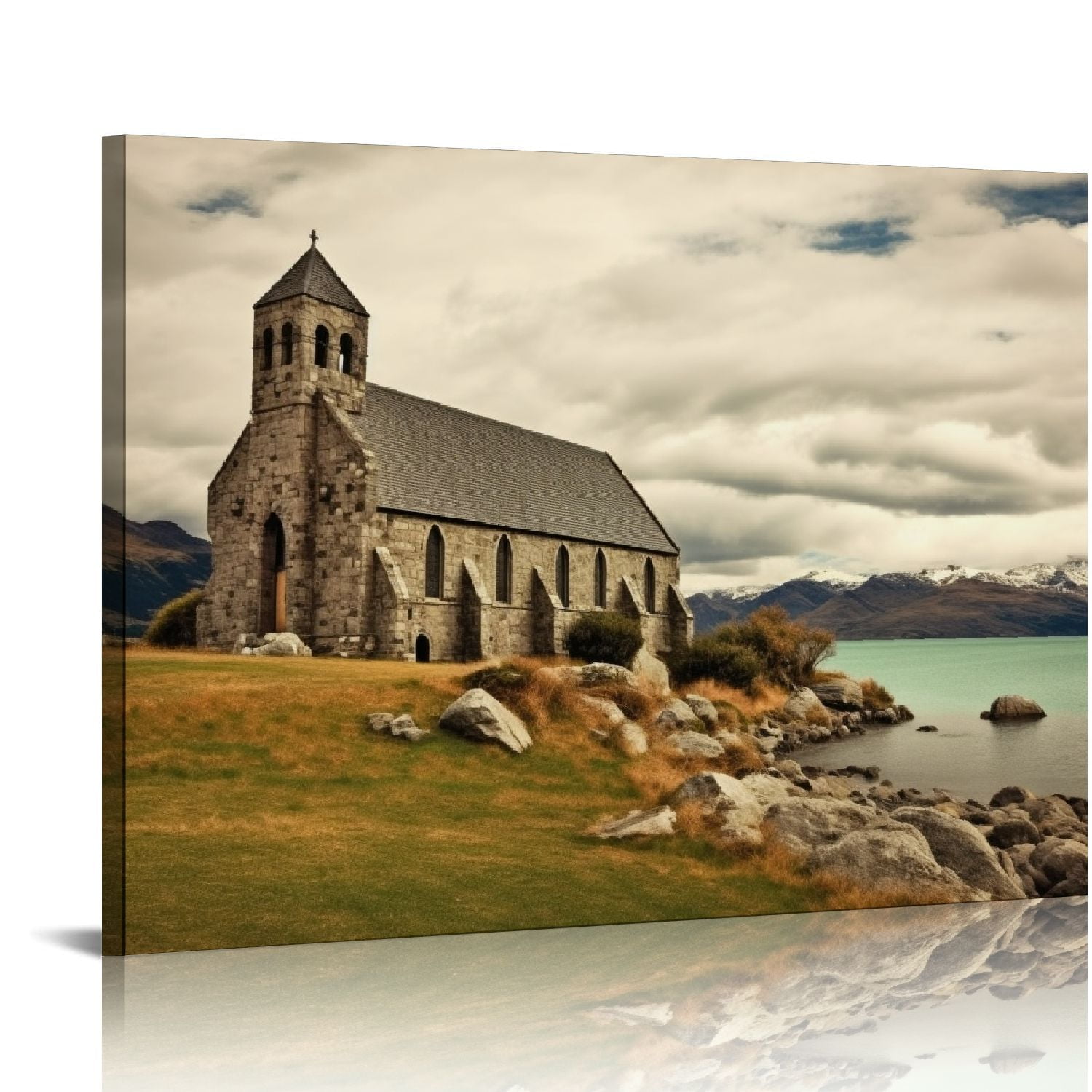 Nawypu Canvas Wall Art Scottish Stone House Landscape Pictures Posters ...