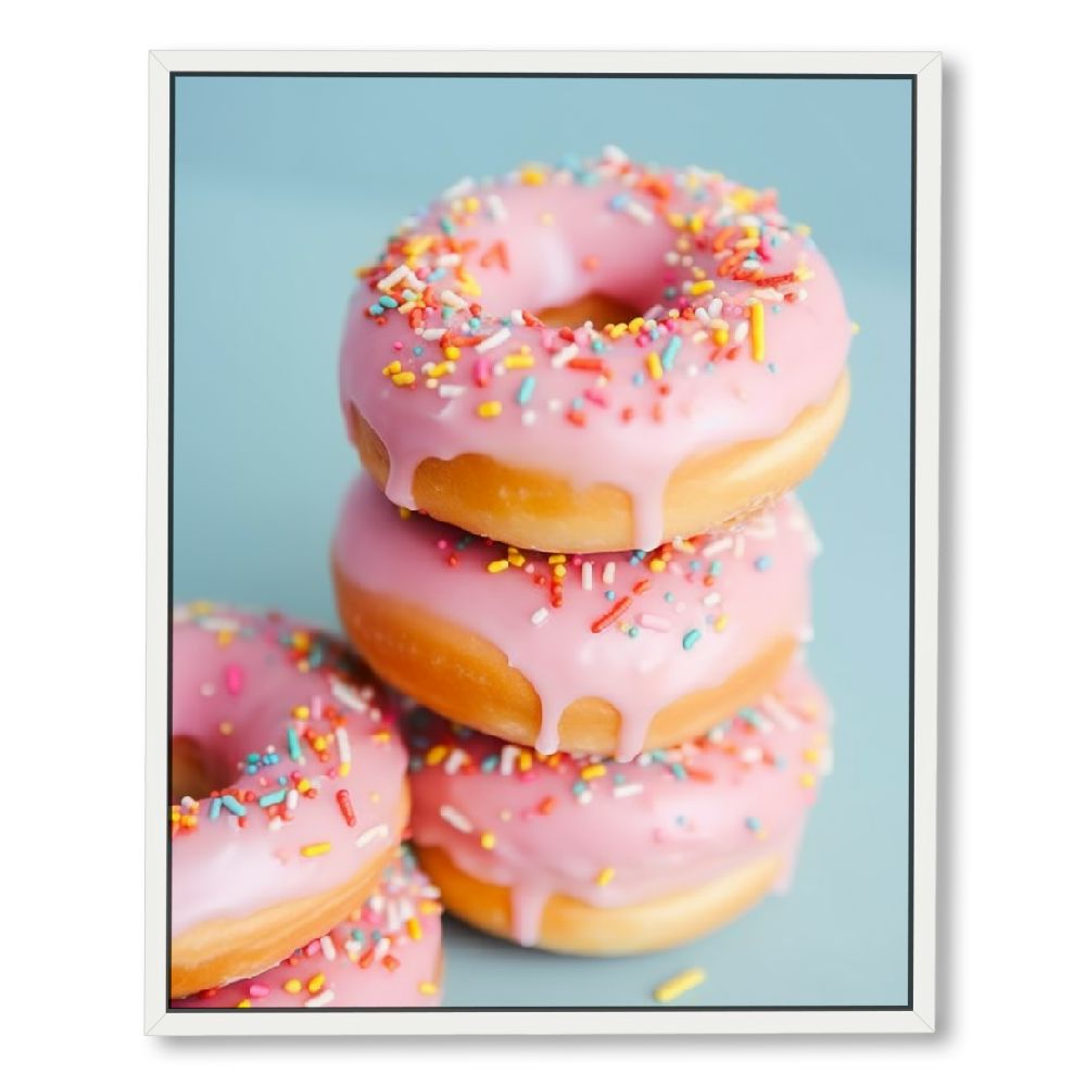 Nawypu Canvas Wall Art Stacked Donuts Chic Citrus Colorful Fruit ...