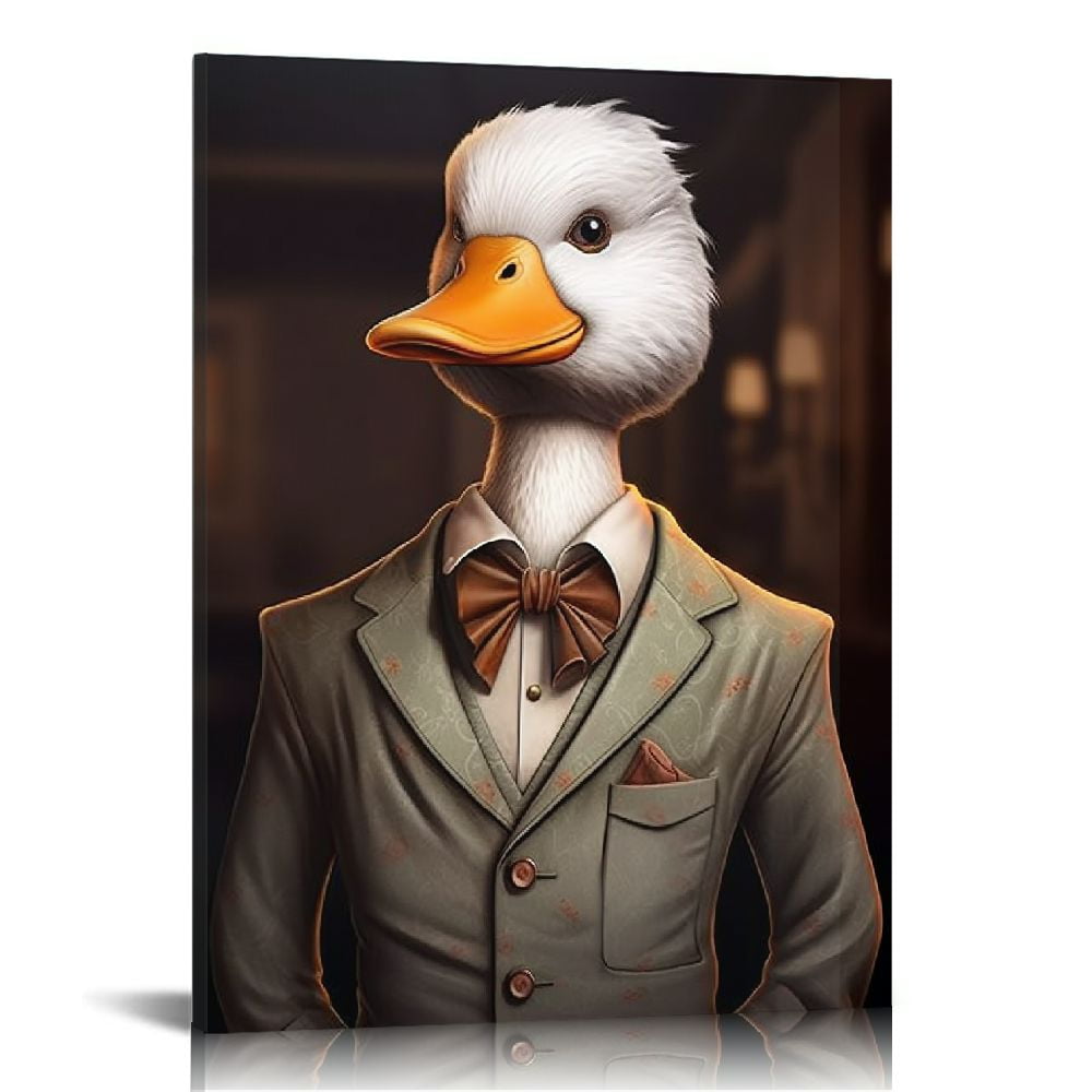Nawypu Canvas pictures for wall decor Funny Duck Wall Art Duck Poster ...