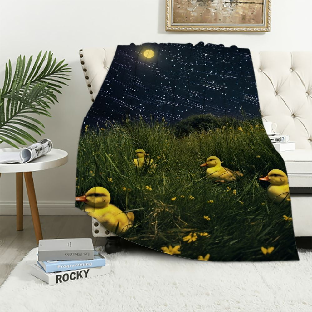 Nawypu Cartoon Duck Bed Blanket for Kids Boys Girls,White Goose Throw ...