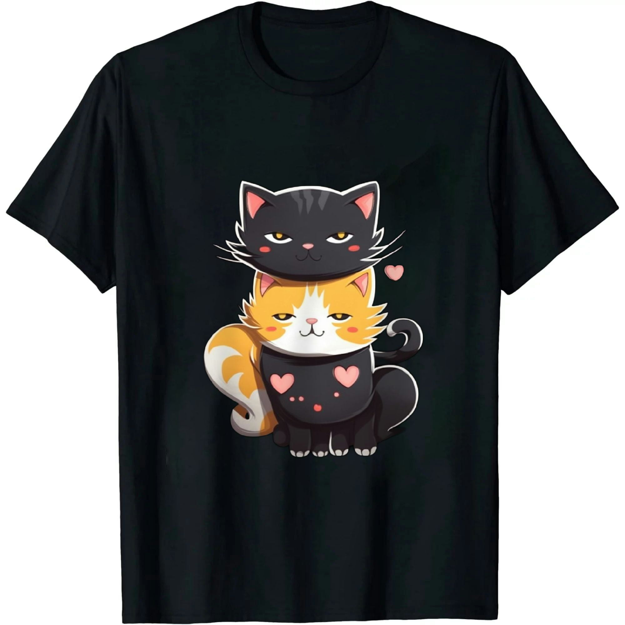 Nawypu Cat Cats Cute Kitty Pile Anime Kawaii Neko T-Shirt - Walmart.com