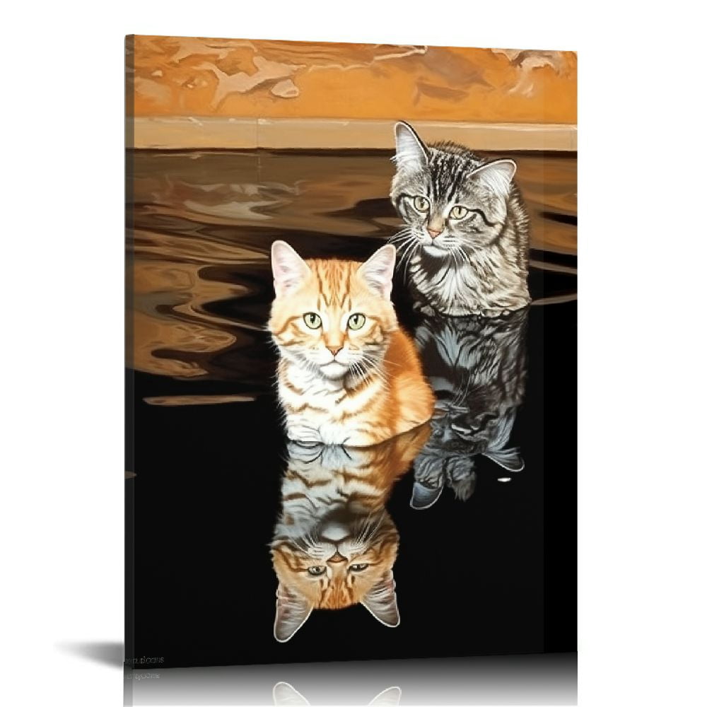 Nawypu Cat Wall Art Motivational Cat Tiger Pictures Wall Decor Mindset ...