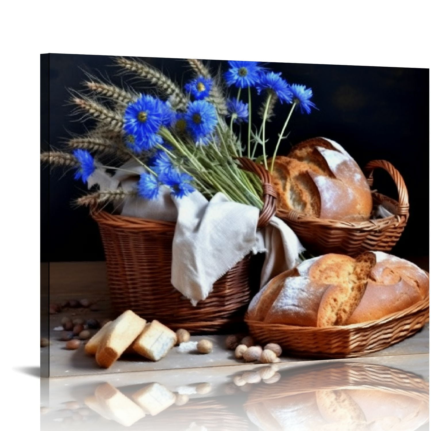 Nawypu Cereals Bread Wall Art Retro Style Wall Decor for Bedroom Large ...