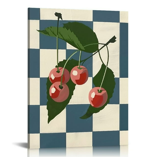 Nawypu Checkered Aesthetic Posters for Room Aesthetic, Cherries Wall ...
