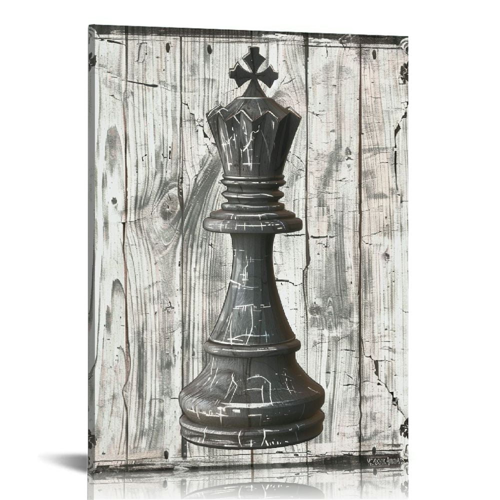 Nawypu Chess Wall Art Canvas Rustic King and Queen Painting Poster ...