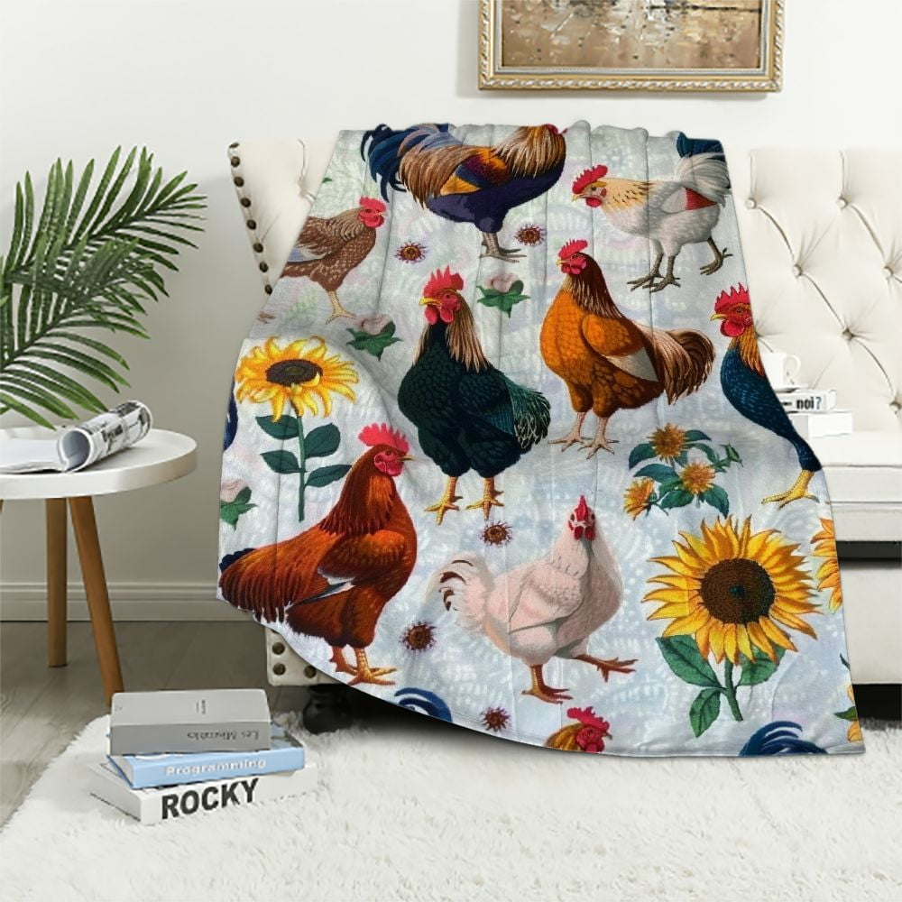 Nawypu Chicken Blankets and Throws Cute Chicken Printed Blanket for ...