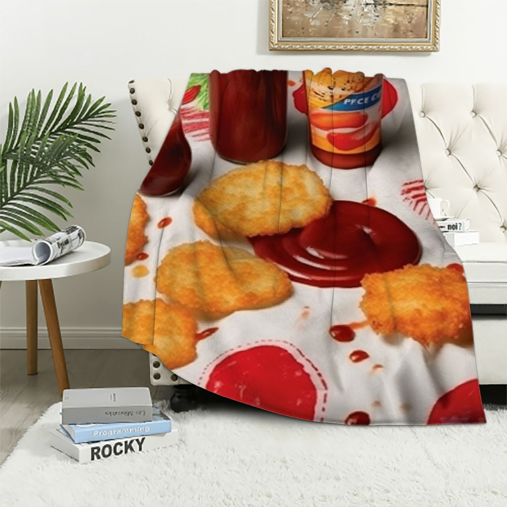 Nawypu Chicken Nuggets Throw Blanket for Kids Men Women Lightweight ...