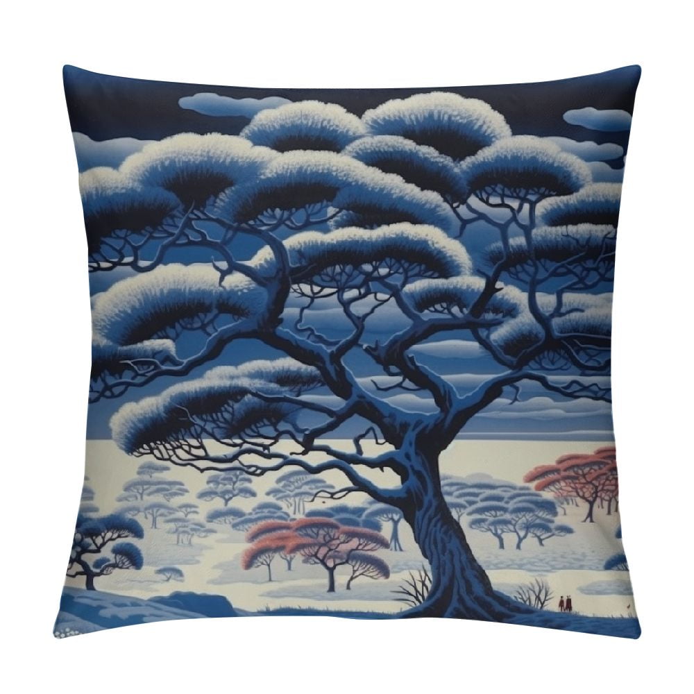 Nawypu Chinese Style Blue and White Porcelain Throw Pillow Covers Blue ...