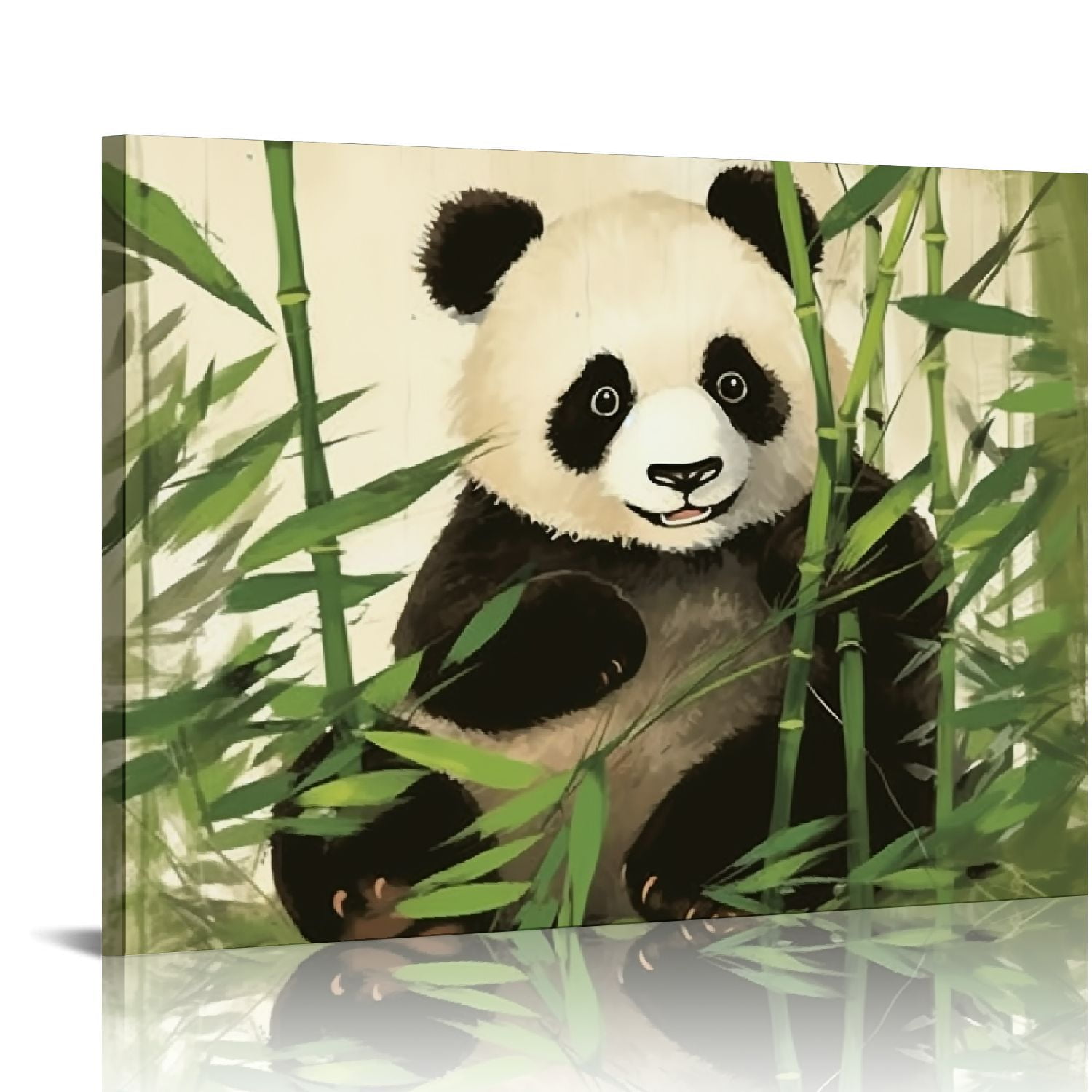 Nawypu Chinese Style Panda Canvas Wall Art Print Funny Cute Animal ...