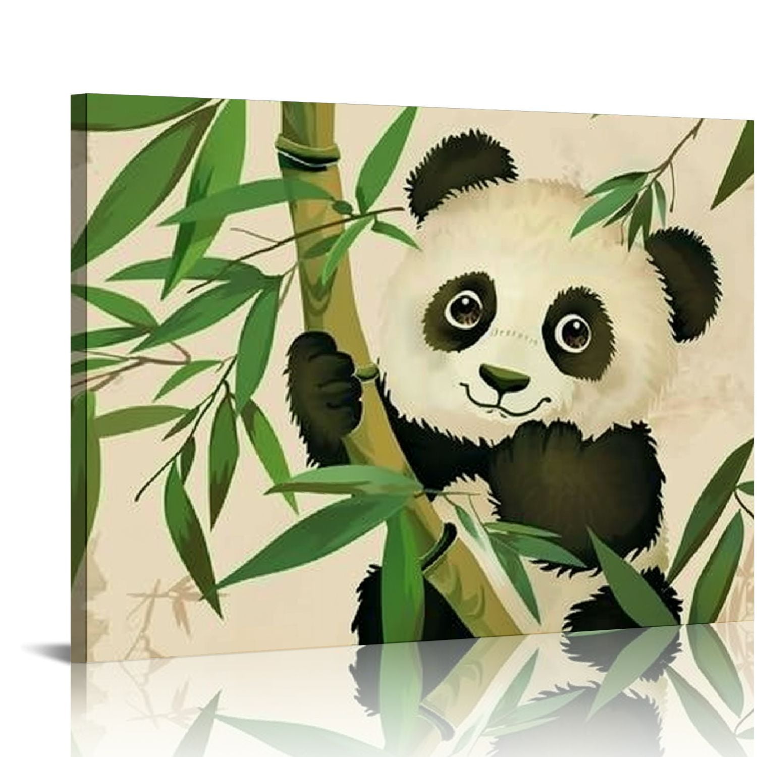 Nawypu Chinese Style Panda Canvas Wall Art Print Funny Cute Animal ...