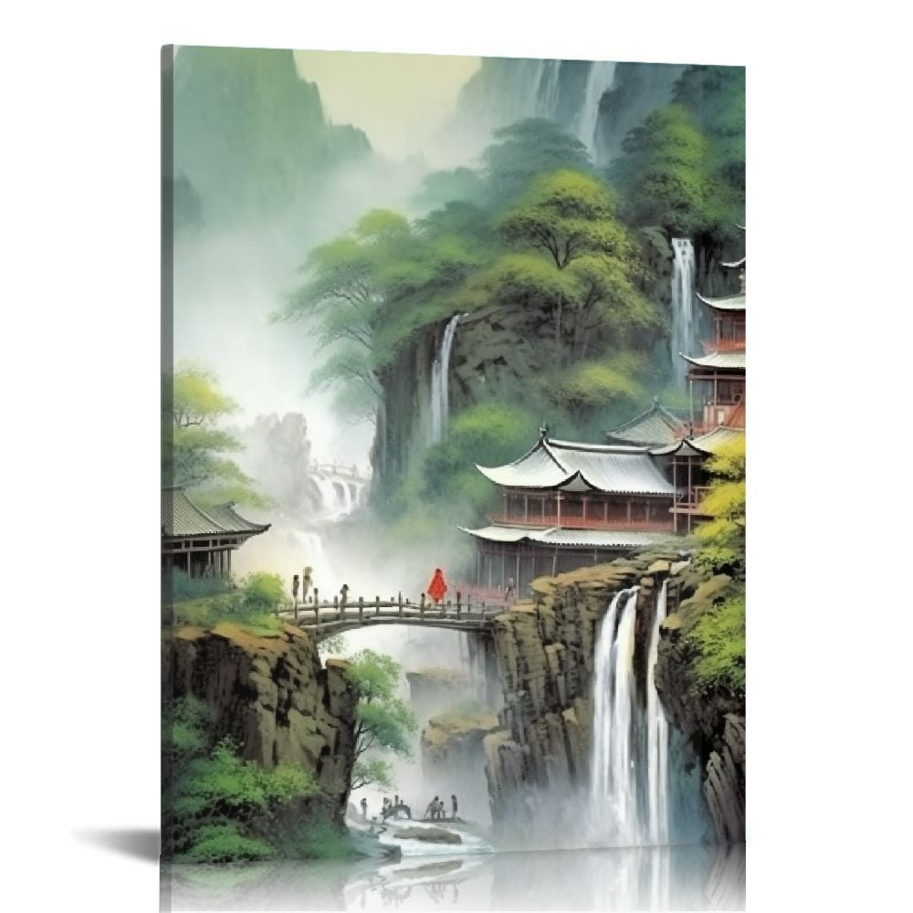 Nawypu Chinese Wall Scroll Hanging Poster Prints Beautiful Mountain ...