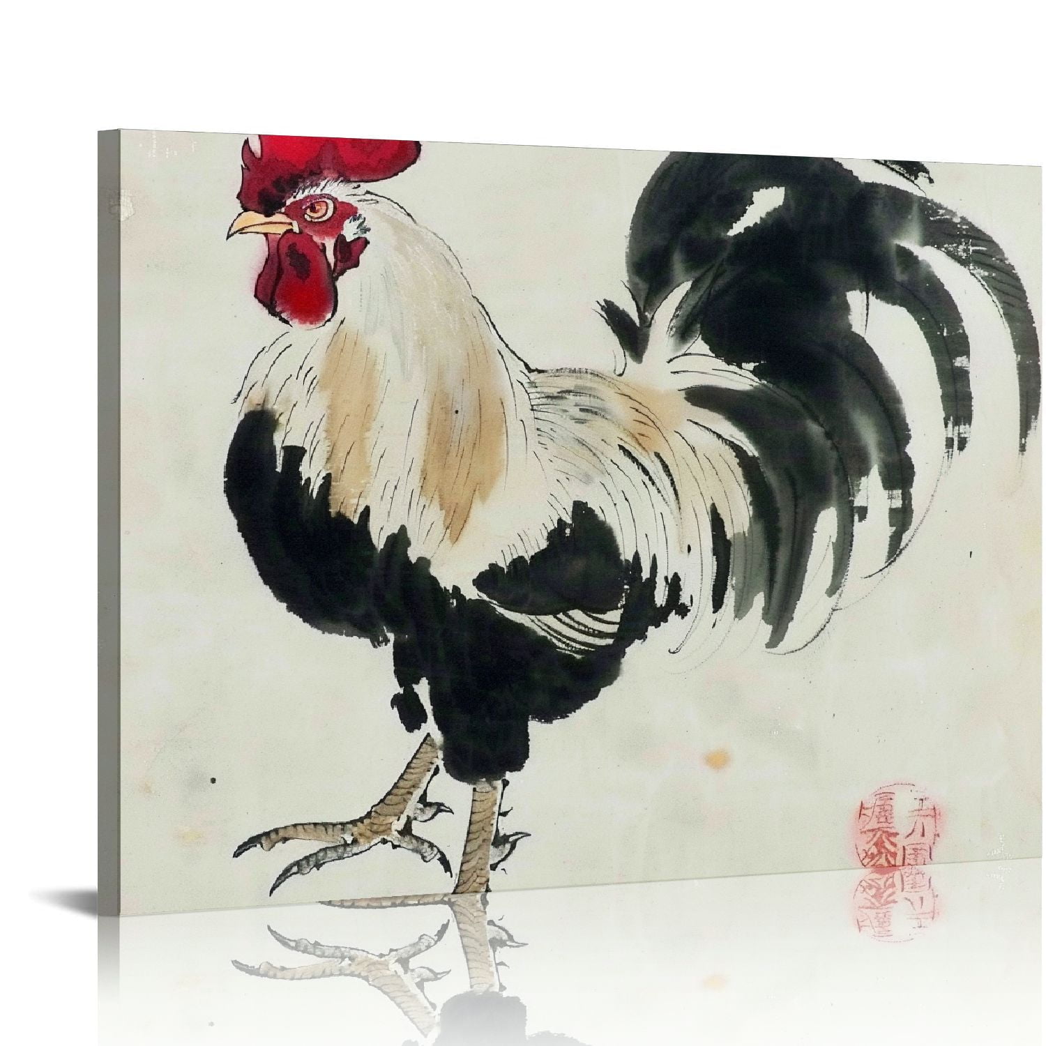Nawypu Chinese Zodiac - Rooster Wall Art Cock Poster Chinese ...