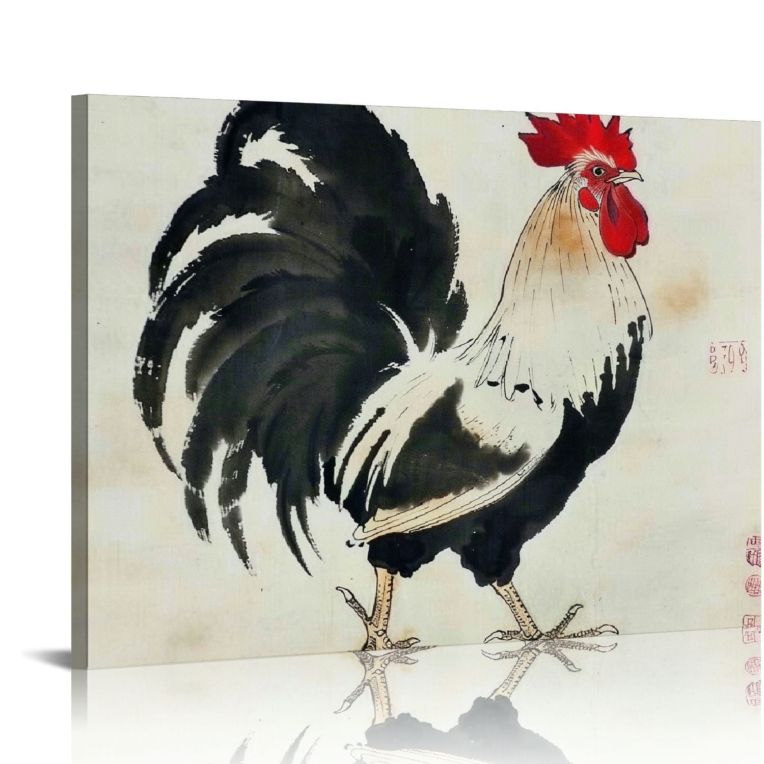 Nawypu Chinese Zodiac - Rooster Wall Art Cock Poster Chinese ...