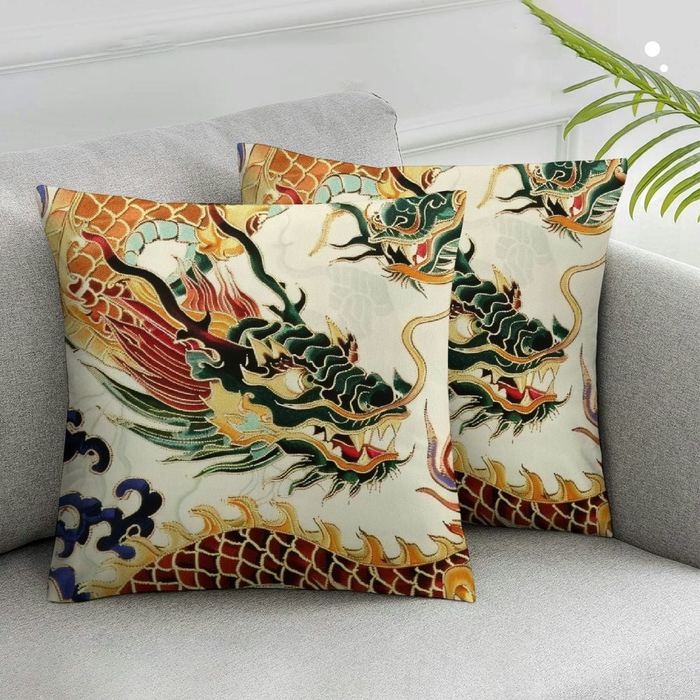 Nawypu Chinoiserie Dragon Pillow Covers Set of 2,Chinoiserie Pillow ...