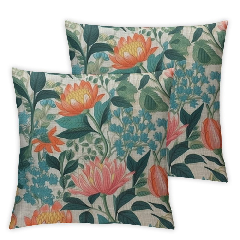 Nawypu Chinoiserie Floral Pillow Covers Colorful Flower Decorative ...