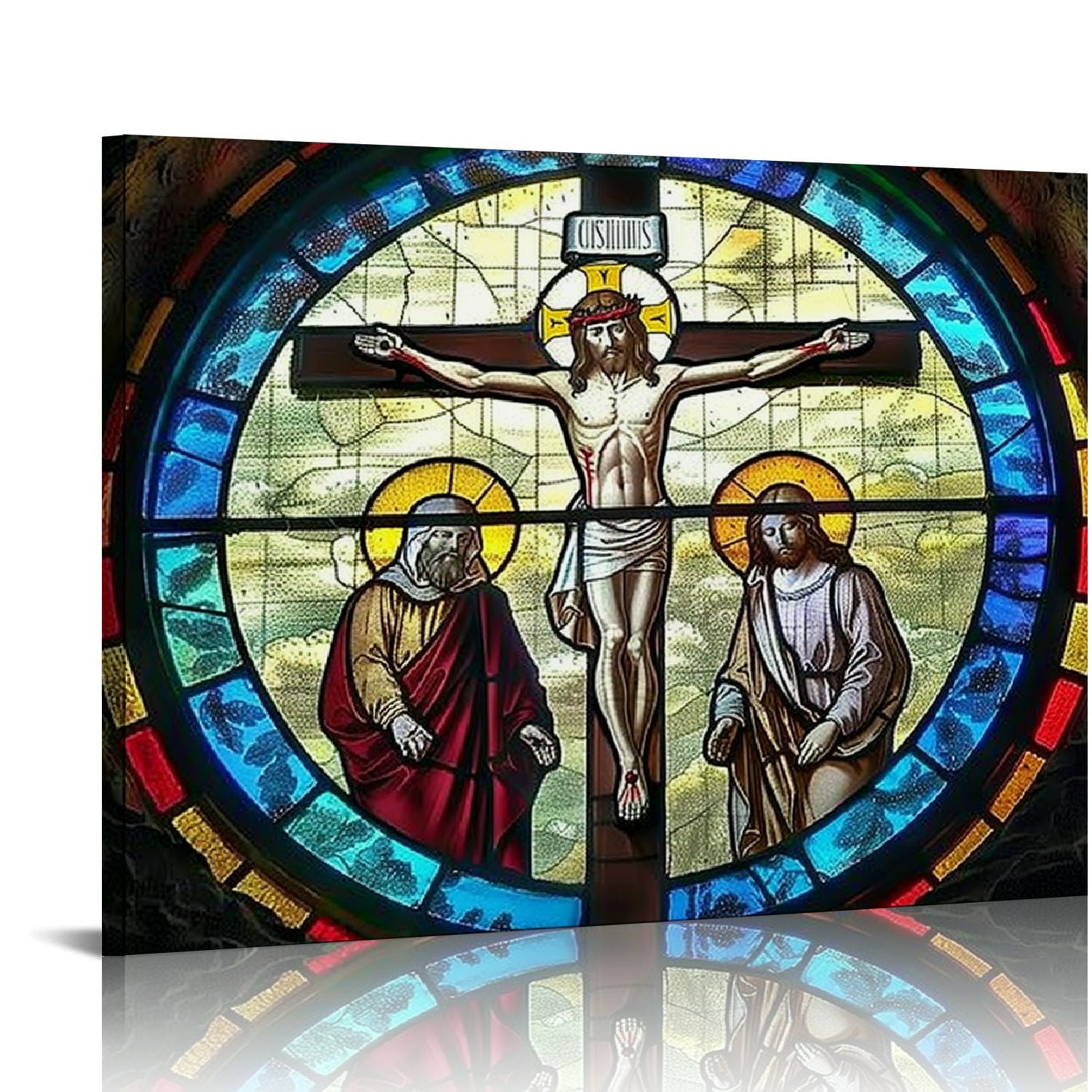 Nawypu Christ Wall Art Crucifix Poster Cross Giclee Modern Artwork Printed on Canvas for Bedroom ...