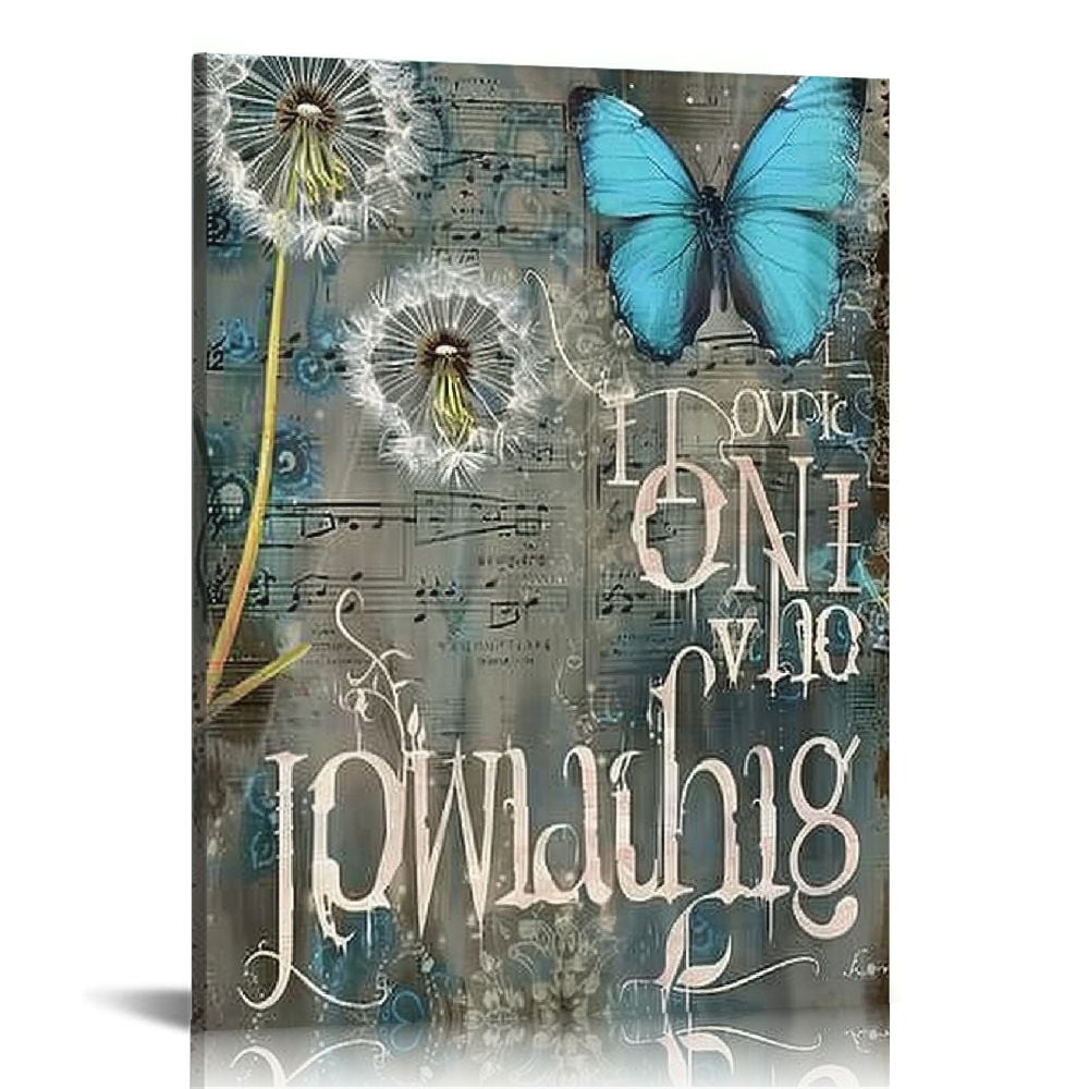 Nawypu Christian Bible Verse Wall Art Country Dandelion Butterfly ...