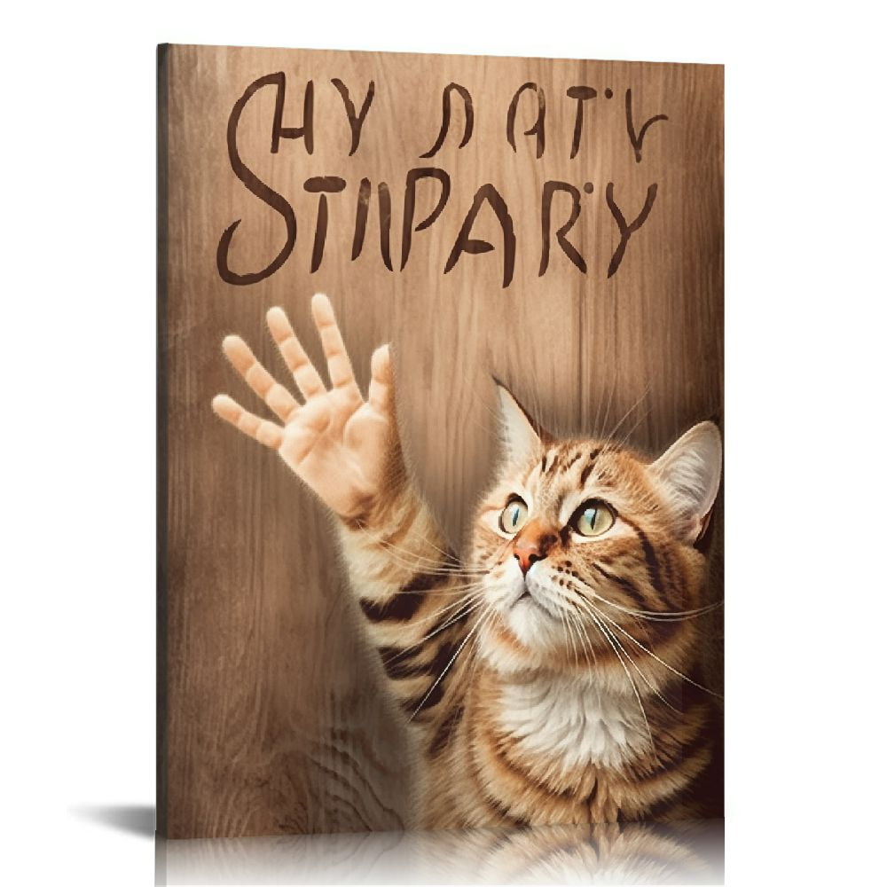 Nawypu Christian Cat Wall Art Cat Jesus Pictures Wall Decor Religious ...