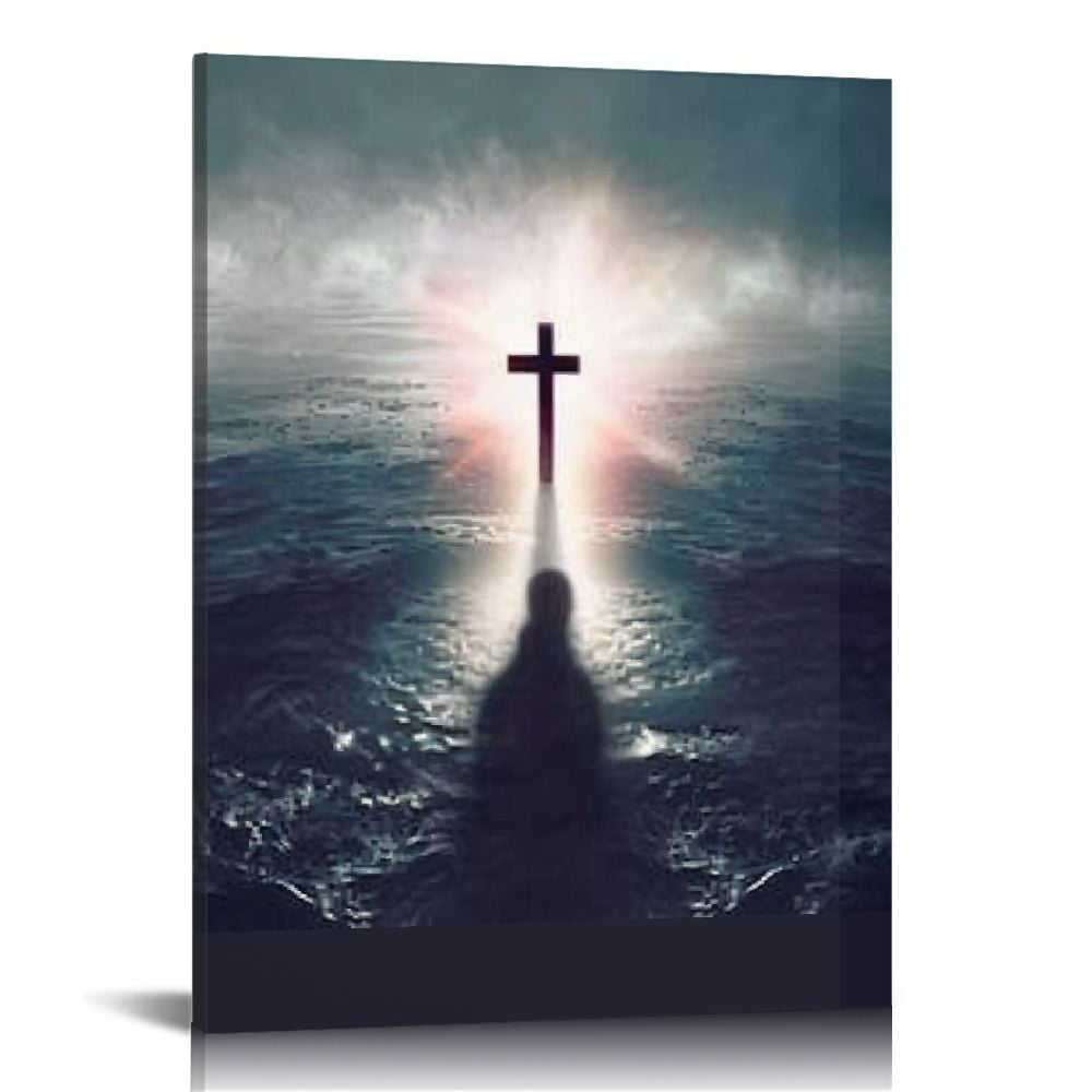 Nawypu Christian Cross Wall Art Canvas Art Jesus Christian Wall Decor ...
