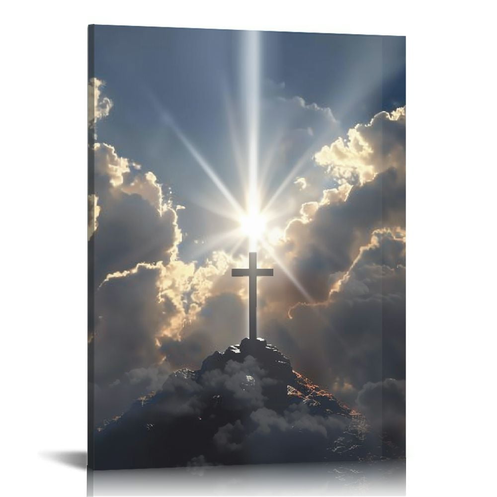 Nawypu Christian Jesus Canvas Wall Art - Jesus Cross Wall Decor ...