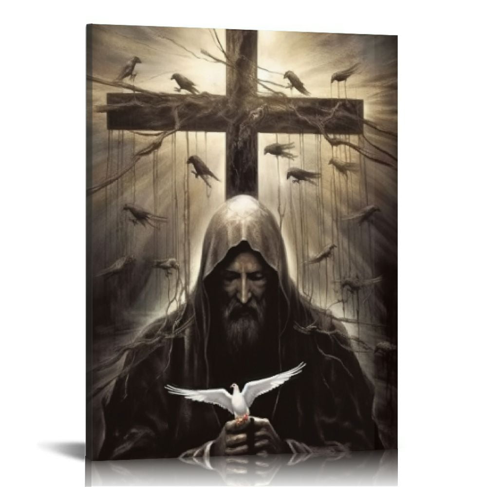Nawypu Christian Jesus Lion Canvas Wall Art Jesus And The Cross And The ...
