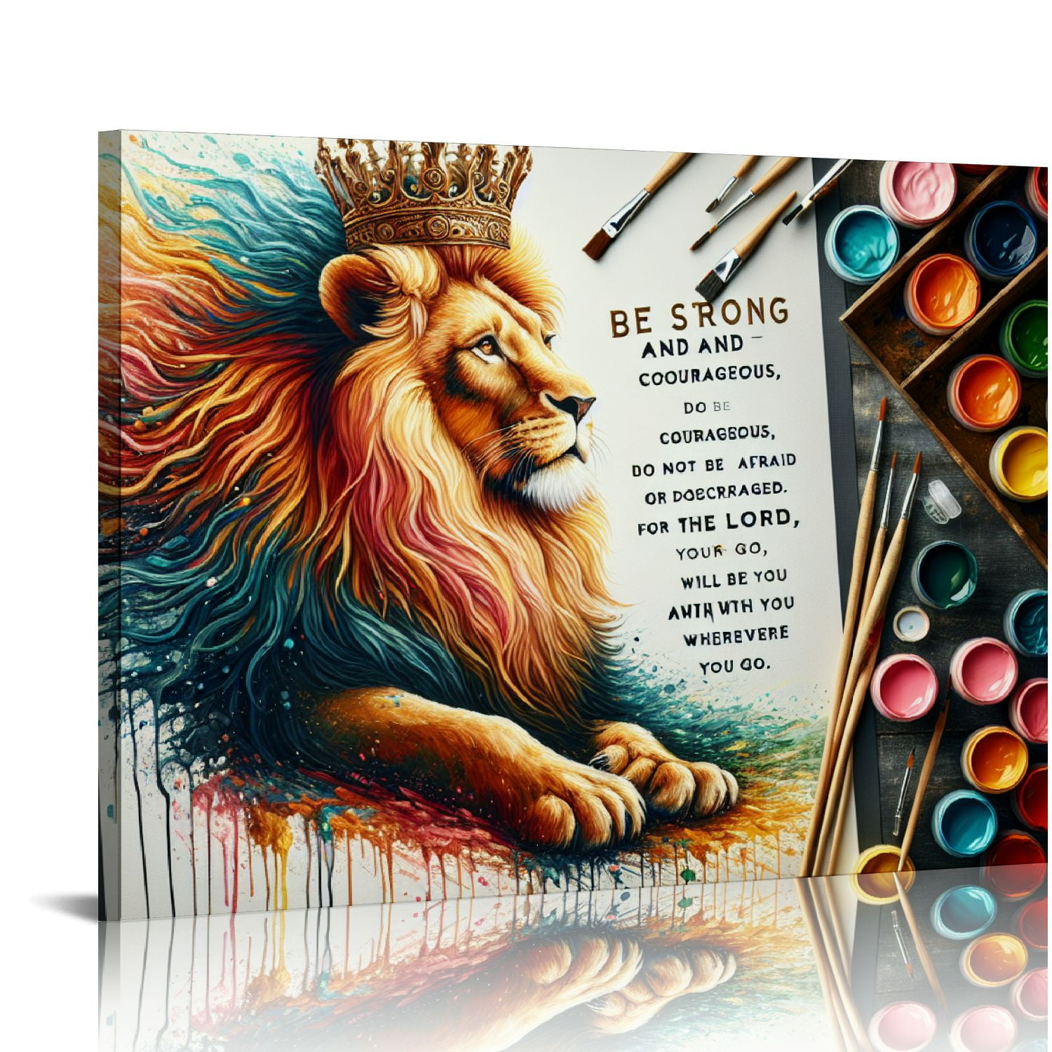 Nawypu Christian Lion Wall Art Scripture Bible Verse Wall Decor Men ...