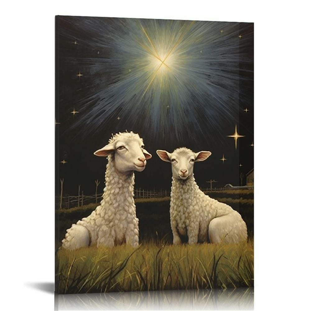 Nawypu Christian Sheep Bedroom Decor Wall Art Country Lamb Wall Art ...