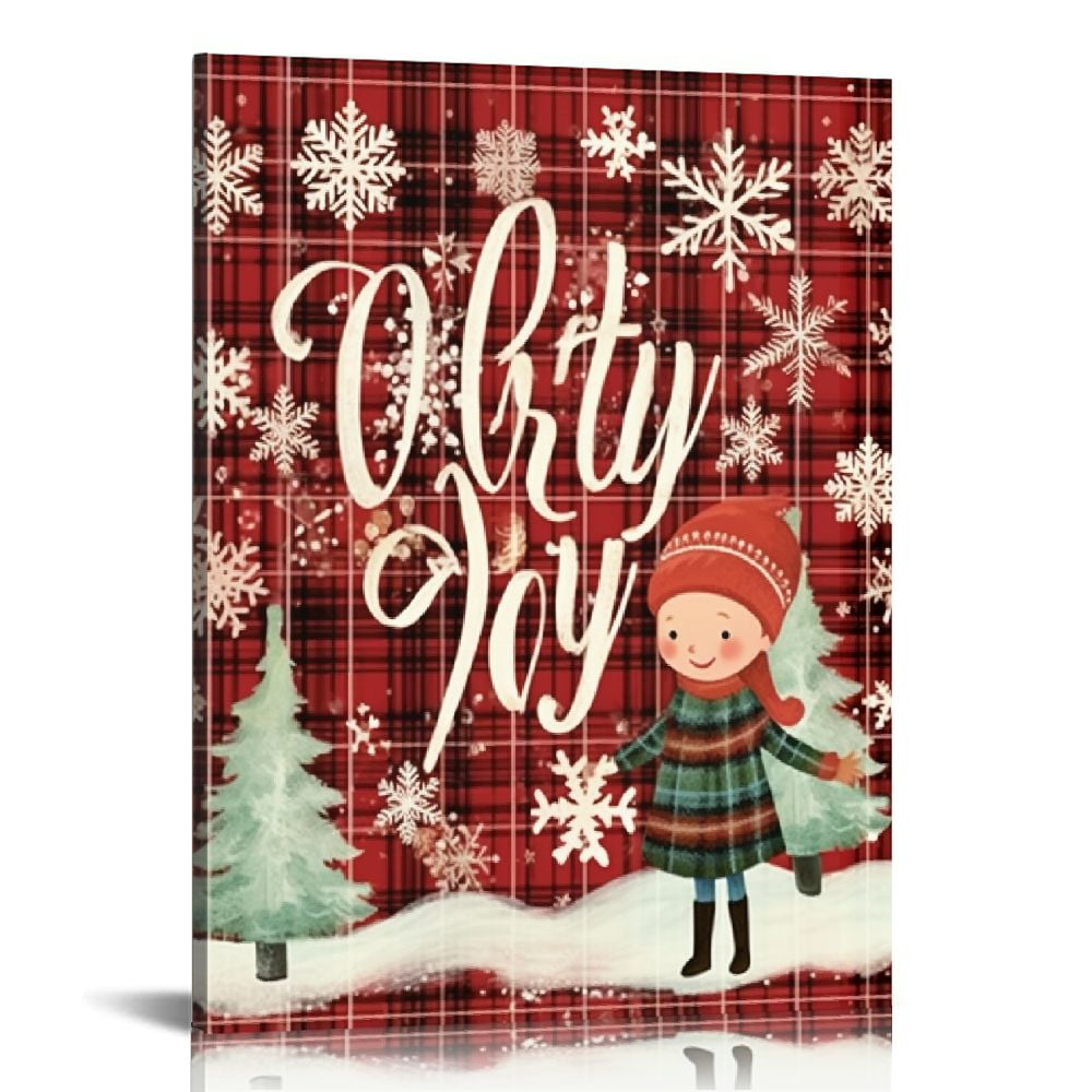 Nawypu Christmas Art Prints, Snowflake Wall Art -Let It Snow Canvas ...