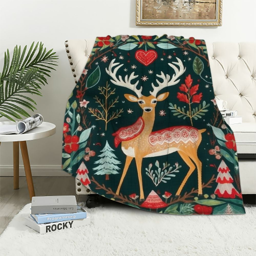 Nawypu Christmas Deer Blanket Christian Deer Throw Blanket Deer Stuff ...