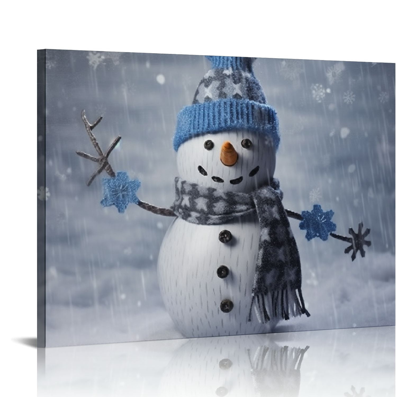 Nawypu - Christmas Snowman Canvas Wall Art Decorations Snowy Weather ...