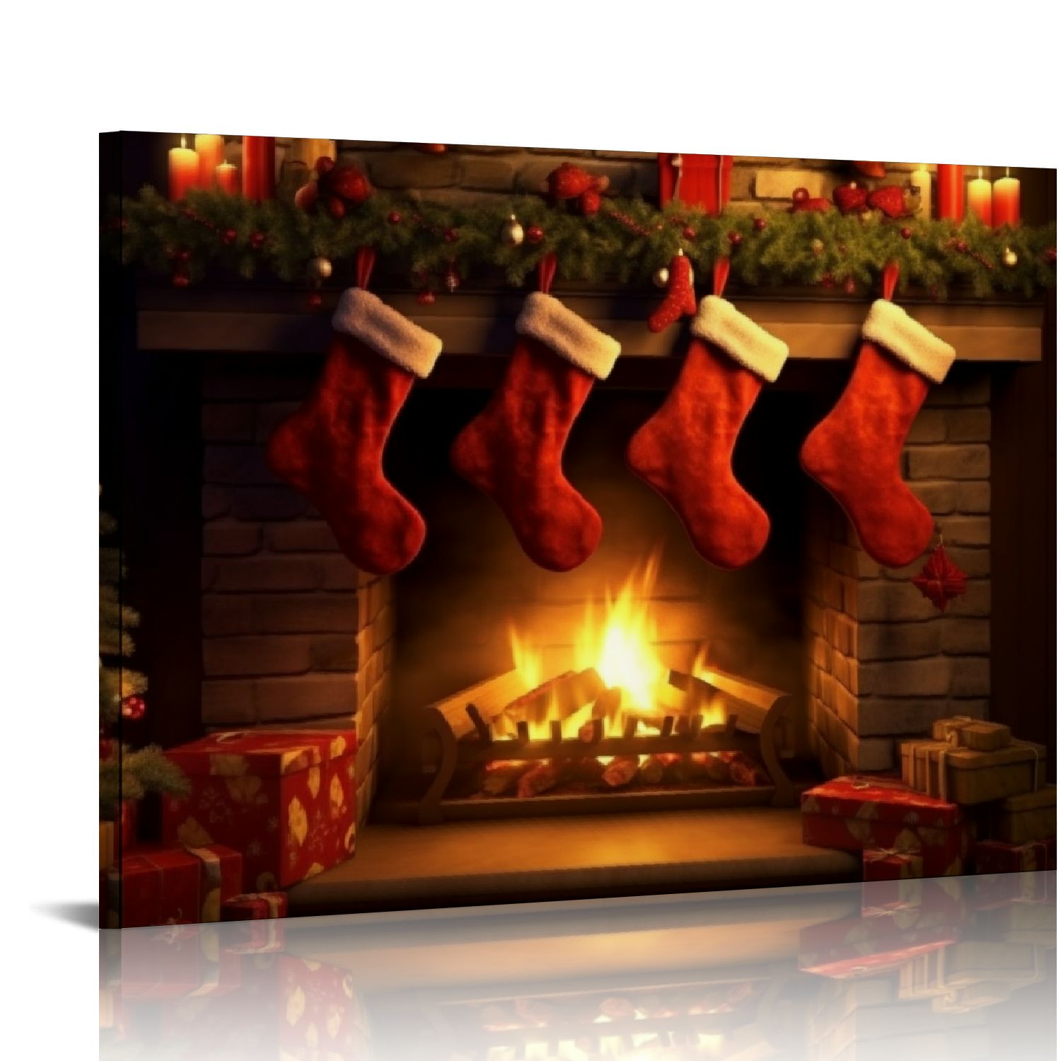 Nawypu - Christmas Socks Canvas Wall Art Decorations Christmas Gift ...