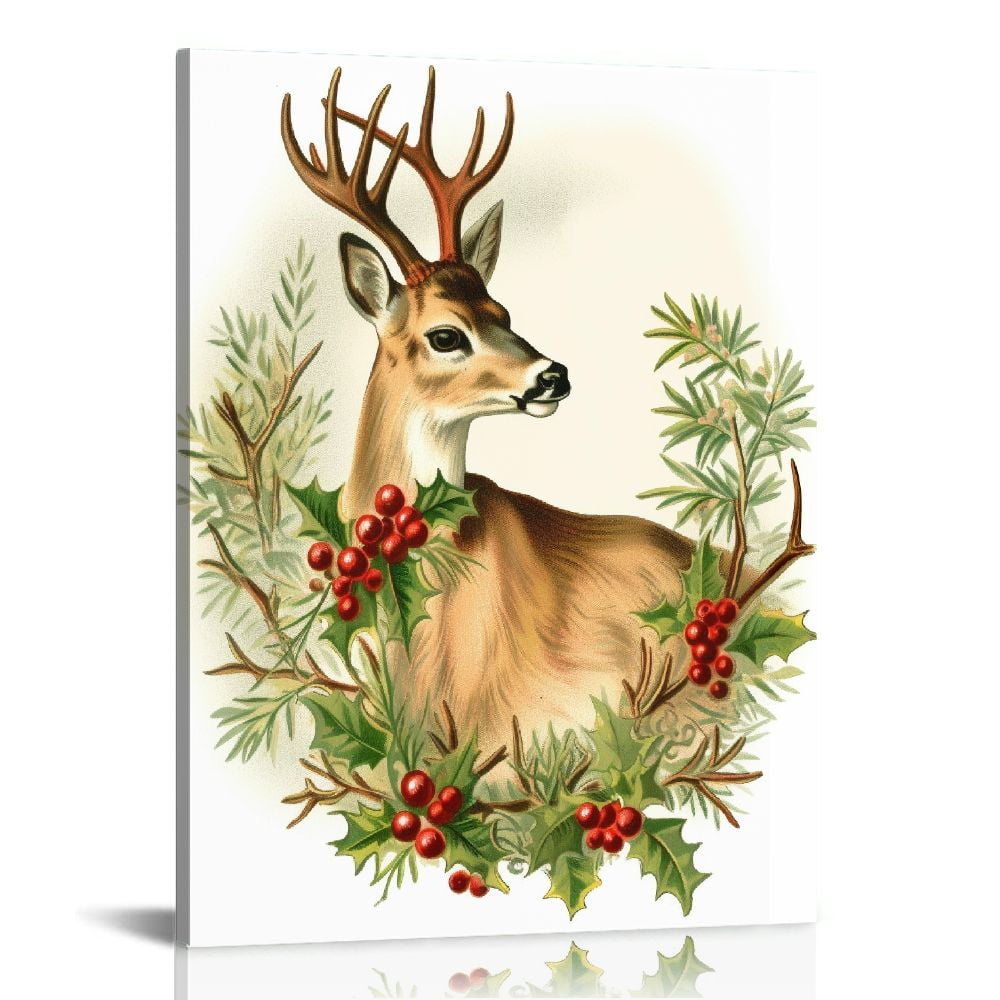 Nawypu Christmas Wall Art Christmas Sign Decorations Xmas Wreaths ...