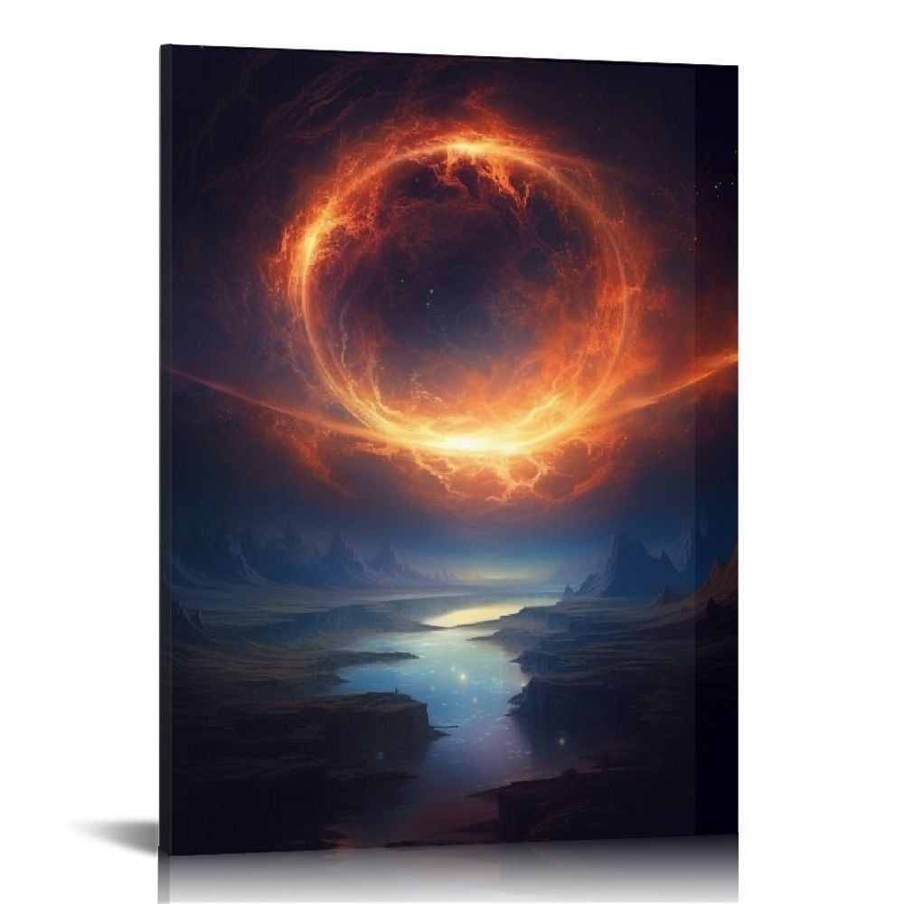 Nawypu Circular Sky Decor Canvas Wall Art for Bedroom Decor,Canvas ...