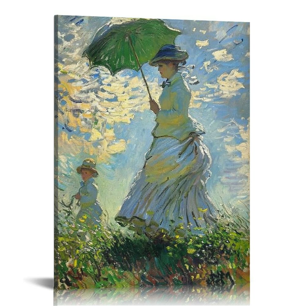 Nawypu Claude Monet Canvas Wall Art of Woman with a Parasol, Famous ...