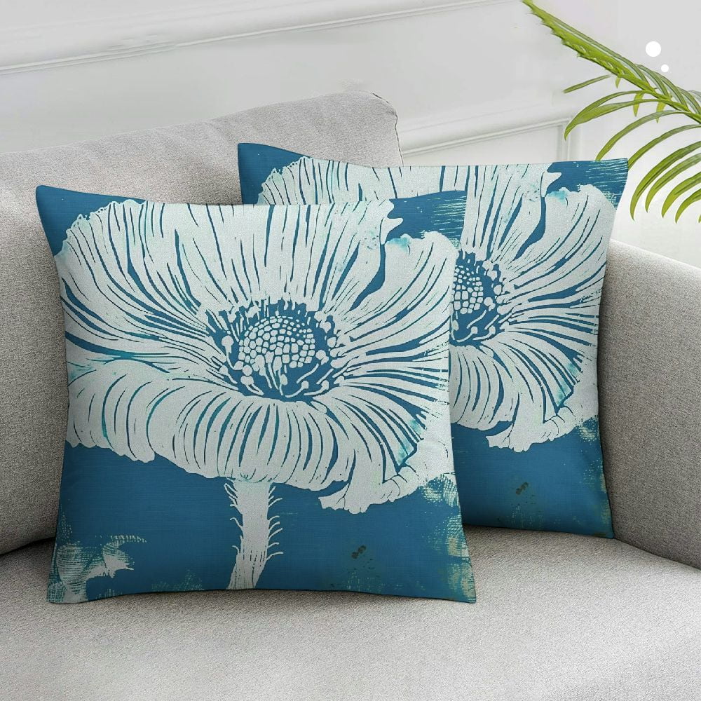 Nawypu Coastal Beach Throw Pillow Covers Seahorse Starfish Shell Ocean ...